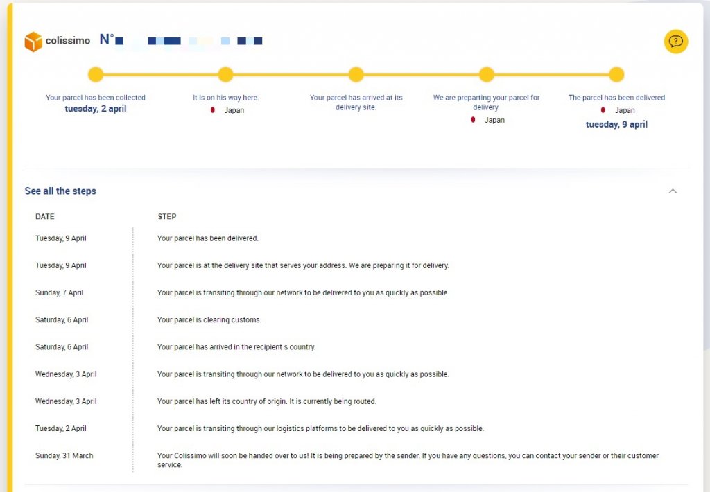 コリッシモで発送された荷物を追跡！【フランスからの国際郵便Colissimo】 | ミウラな日々